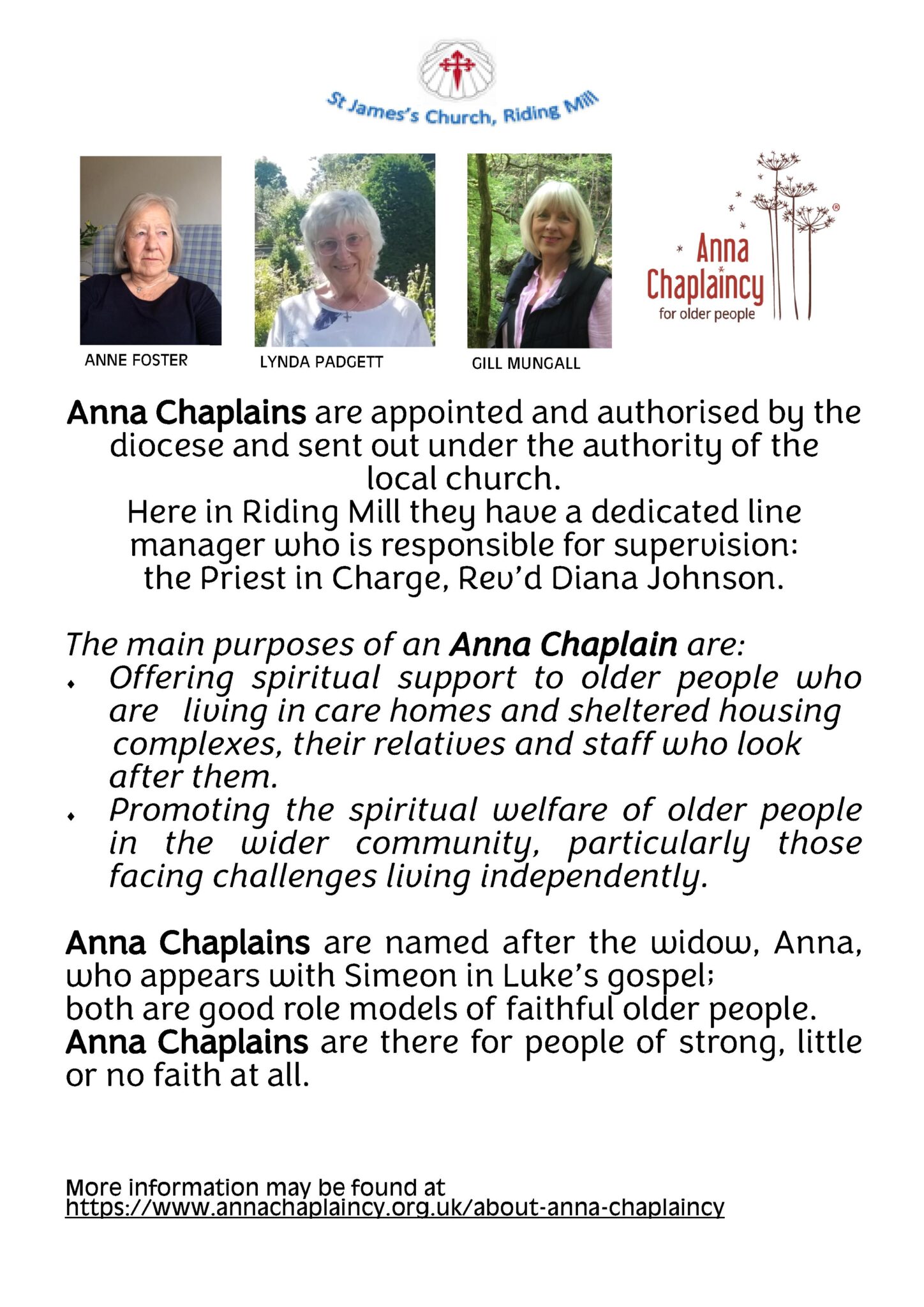 Pastoral Care and Anna Chaplains – St James's Church